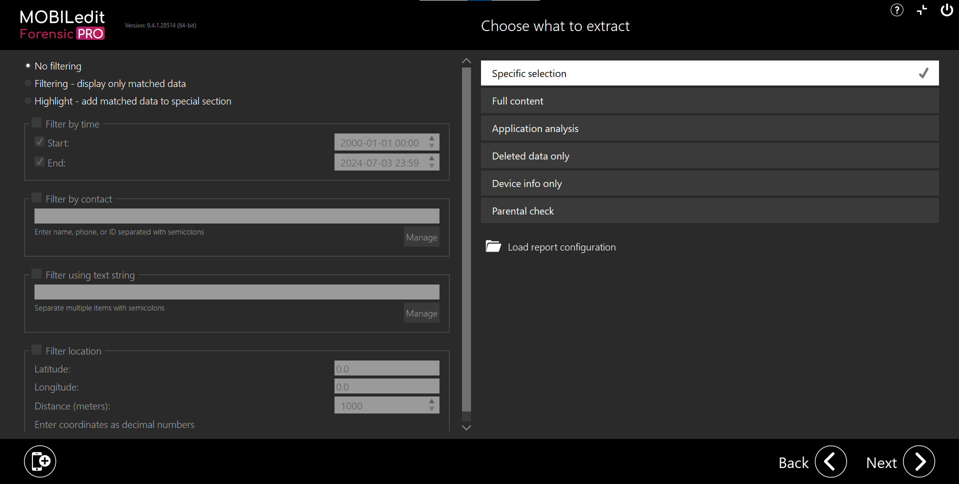 Logical Extraction Choose What To Extract